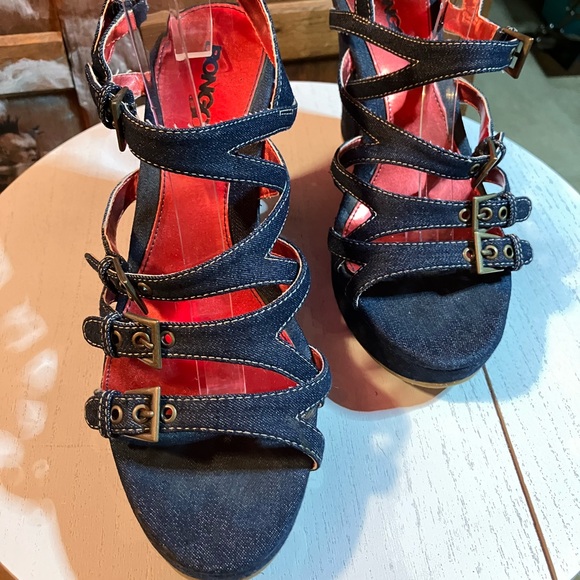 BONGO | Shoes | Bongo Denim Platform Wedge Sandal Size | Poshmark